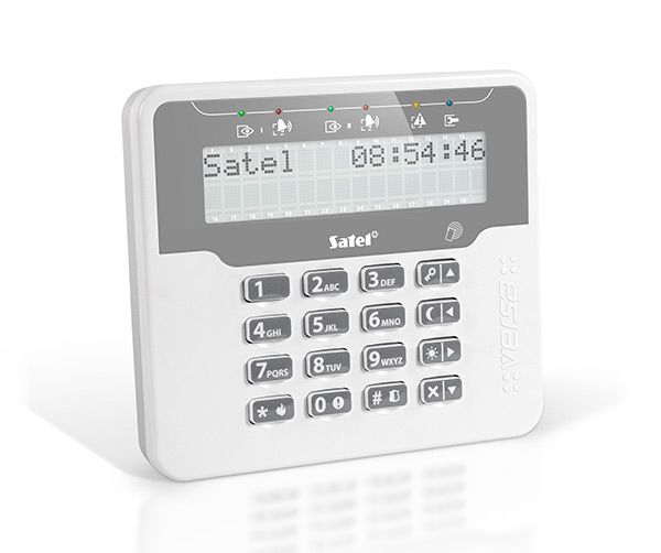 SATEL VERSA-LCDR-WH LCD keypad with 125 KHz proximity reader (white ...